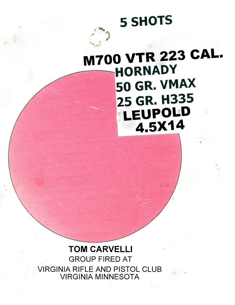 Hornady VMAX accuracy. - Hornady Manufacturing, Inc